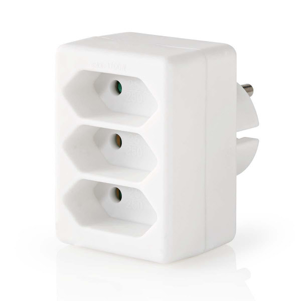 Stopcontact Splitter | 3-weg | Schuko-contactdoos | Wit Nedis PSSPL300C1WT